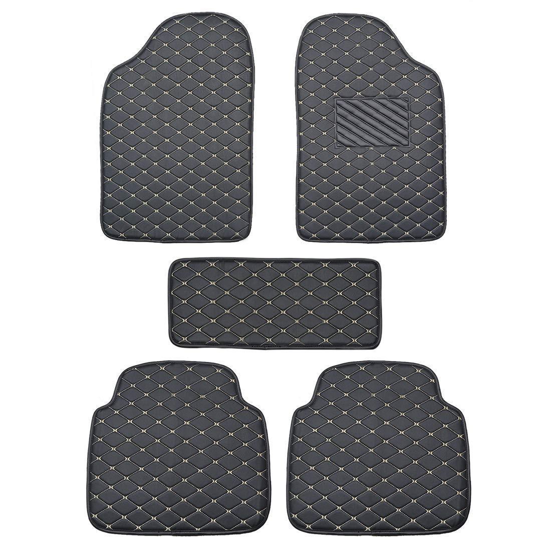 Buy Universal 2D Premium Leather Car Foot Mats for 2 Rows-Black Online ...